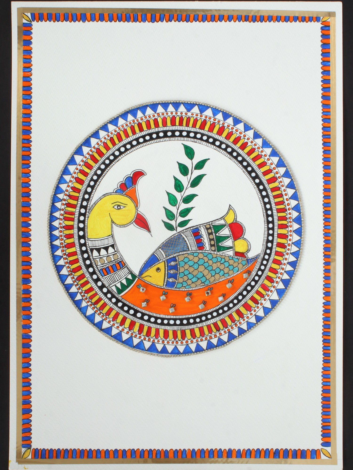 Bungalow Rose Madhubani Peacock | Beautiful Madhubani Painting | 300 Gsm Paper | By Ritu | Wayfair